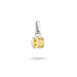 Charm-Einh&auml;nger Thomas Sabo "Birthstone/Geburtsstein Charm - Connect", gelb (silberfarben, goldfarben, goldfarben), Charms, Damen, November, Silber 925 (recycelt), mit Zirkonia (synth.) oder Glas-Keramik Stein oder T&uuml;rkis-Imitat