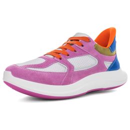 Sneaker Ara "MOTION", Damen, Gr. 38, bunt (orchidee multi), Textil, Veloursleder, Schuhe Sneaker, Komfortschuh, Sneaker in Komfortweite H (= sehr weit)