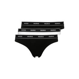 String HUGO UNDERWEAR "TRIPLET THONG STRIPE", Damen, Gr. XL, 3 Stk., bunt (open miscellaneous 970), Jersey, Obermaterial: 95% Baumwolle, 5% Elasthan, k&ouml;rpernah, Unterhosen String, mit HUGO Logo-Elastikbund