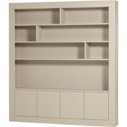 Wohnwand Woood "Wallcover FSC Mix Kiefernholz mit Druckmechanismus 210x 31x 229 cm", staub, B:210cm H:229cm T:31cm, FSC-zertifizierter Massivholz, Kastenm&ouml;bel-Sets, Wohnwand, Tragkraft 30 kg pro Boden, einfach zu montieren, sichtbare Maserung