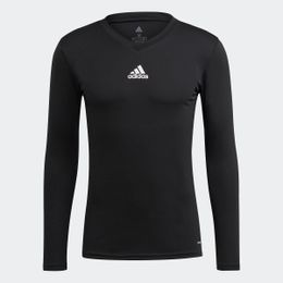 Langarmshirt adidas Performance "TEAM BASE LONGSLEEVE", Herren, Gr. XL, schwarz, Obermaterial: 100% Polyester, normal, V-Ausschnitt, Shirts Langarmshirt