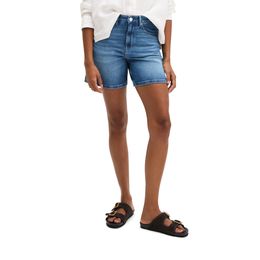 Marc O'Polo Shorts MARC O'POLO "aus weichem Organic Cotton-Lyocell-Stretch", Damen, Gr. 28, Normalgr&ouml;&szlig;en, dunkelblau, Denim/Jeans, Obermaterial: 82% Baumwolle, 13% Lyocell, 4% Elastomultiester, 1% Elasthan, unifarben, regular fit kurz, Hosen Shorts