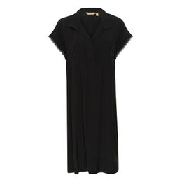 Midikleid Culture "Kleid CUfilius", Damen, Gr. M, N-Gr, schwarz, Obermaterial: 65% Viskose LENZING ECOVERO CV LenzEcov. 35% Polyester PES., Kleider Midikleid