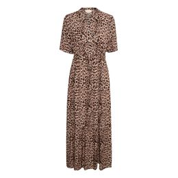 Midikleid Cream "Kleid CRAlora", Damen, Gr. S/M, N-Gr, beige (animal neutral), Obermaterial: 100% Viskose CV., Kleider Midikleid
