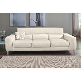3-Sitzer Calia italia "Simon, toller Sitzkomfort, italienisches Designsofa", beige (bianco latte), B:232cm H:81cm T:94cm, Leder SORRENTO - 100% Leder;Leder BULL - 100% Leder, Sofas, in zwei Lederqualit&auml;ten