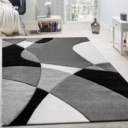 Teppich Paco Home "Diamond 664", schwarz (schwarz, wei&szlig;), B:80cm H:15mm L:150cm, Kunstfaser, Teppiche, Teppich, 3D-Design, Kurzflor, 3D-Design, modernes geometrisches Muster