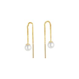Paar Ohrh&auml;nger Vivance "333/- Gelbgold glanz S&uuml;&szlig;wasserzuchtperle", gelb (gelb, wei&szlig;), Ohrringe, Damen, one-size, Gold