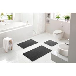 Badematte LINEA DUE "Roman", grau (anthrazit), H:18mm, Polyester, Badematten, Badematte