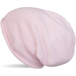 Strickm&uuml;tze styleBREAKER "Feinstrick Beanie M&uuml;tze mit Rollrand", Damen, rosa (rose), Obermaterial: 100% Polyacryl PAN., Modisch, M&uuml;tzen Strickm&uuml;tze