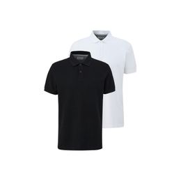 Poloshirt s.Oliver "Poloshirt Basic Poloshirt 2er Pack", Herren, Gr. XXL, bunt (wei&szlig;, schwarz), Obermaterial: 100% Baumwolle CO., Shirts