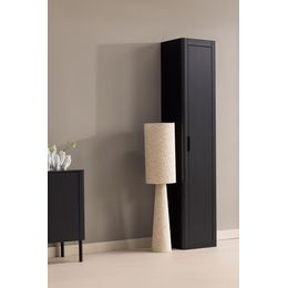 Mehrzweckschrank Woood "Gunnar FSC Mix Kiefernholz mit sichtbare Maserung 45x39x217 cm", mattschwarz, B:45cm H:217cm T:39cm, Massivholz, Schr&auml;nke, Mehrzweckschrank, Tragkraft 30 kg pro Boden, Schutzlackiert, Wandbefestigung empfohlen