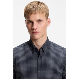 Langarmhemd BOSS Orange "Rickert M", Herren, Gr. 4XL, N-Gr, dunkelblau404, Web, Obermaterial: 95% Baumwolle, 5% Elasthan, unifarben, regular fit normal, Rundhals, Manschette, Hemden, Button-down-Kragen, Baumwoll-Stretch, Regular Fit