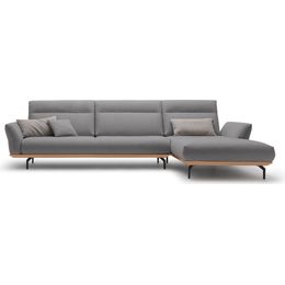 Ecksofa "CR.460, Design-Sofa der Extraklasse, verstellbare R&uuml;ckenlehne, L-Form", grau (lichtgrau, schwarzgrau 044, 34), B:338cm H:103cm T:183cm, Chenille COCO (72% Polyester 15% Baumwolle 13% Polyacryl), CREATION BY ROLF BENZ, Sofas, Ecksofa, Sockel in Eiche, Winkelf&uuml;&szlig;e in Umbragrau, Breite 338 cm