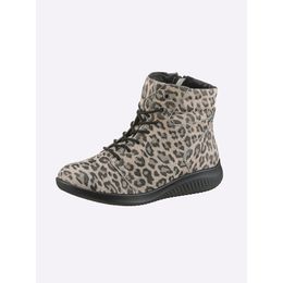 Stiefelette Jomos, Damen, Gr. 39, beige (elfenbein, bedruckt), Nubukleder, Schuhe Stiefelette