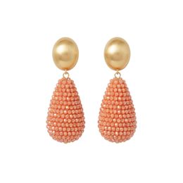 Paar Ohrclips FILIPPA FIRENZE "Sirena", goldfarben, Ohrringe, Damen, Glas Metall, Glas, Metall, mit eleganter Tropfenform