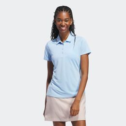 Poloshirt adidas Performance "SOLID PERFORMANCE SLEEVE F&Uuml;R DAMEN", Damen, Gr. S, transparent (clear sky), Obermaterial: 100% Polyester, Shirts, mit Druckknopfverschluss, aus Polyester, leichtes Pikeematerial