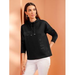 Sweatshirt Heine, Damen, Gr. 40, schwarz, 50% Modal, 44% Polyester, 6% Elasthan, gemustert, Sweatshirts Sweatshirt