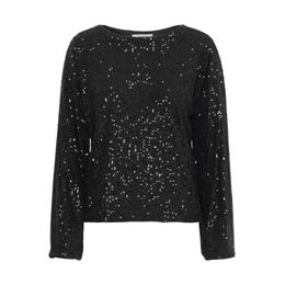 Langarmbluse B.Young "Langarm-Shirt BYSOLIA", Damen, Gr. M, schwarz, Obermaterial: 95% Polyester PES. 5% Elasthan EL., Tops