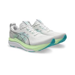 Laufschuh asics "GEL-KAYANO 33", Herren, Gr. 42,5, wei&szlig; (wei&szlig;, energy aqua), Synthetik, Schuhe Laufschuh, f&uuml;r mehr Stabilit&auml;t