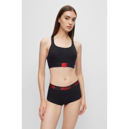 Bralette-BH Hugo "BRALETTE PAD.RED LAB", Damen, Gr. L (40), N-Gr, schwarz, Jersey, Obermaterial: 93% Baumwolle, 7% Elasthan, unifarben, k&ouml;rpernah, BHs, mit aufgesticktem Hugo BOSS Logo