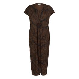 Midikleid Kaffe "Kleid BPvivian", Damen, Gr. S, N-Gr, schwarz (schwarz, chestnut big leaves), Obermaterial: 100% Viskose LENZING ECOVERO CV LenzEcov., Kleider Midikleid