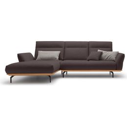 Ecksofa "CR.460 Designsofa mit verstellbarer R&uuml;ckenlehne, hochwertig & bequem", lila (purpurviolett, steingrau 044, 69), B:298cm H:103cm T:183cm, Chenille COCO (72% Polyester 15% Baumwolle 13% Polyacryl), CREATION BY ROLF BENZ, Sofas, Ecksofa, Sockel in Eiche, Alugussf&uuml;&szlig;e in umbragrau, Breite 298 cm