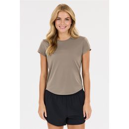 ENDURANCE ATHLECIA Funktionsshirt ATHLECIA "Doja", Herren, Gr. 38, hellbraun, 100% Polyester, unifarben, kurz, Rundhals, Shirts Funktionsshirt, Mit Quick-Dry-Funktion
