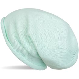 Strickm&uuml;tze styleBREAKER "Feinstrick Beanie M&uuml;tze mit Rollrand", Damen, gr&uuml;n (mint), Obermaterial: 100% Polyacryl PAN., Modisch, M&uuml;tzen Strickm&uuml;tze