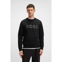 Sweatshirt BOSS Green "Salbo", Herren, Gr. M, schwarz (schwarz001), Sweatware, Obermaterial: 95% Baumwolle, 5% Elasthan, unifarben, regular fit, Rundhals, eingesetzt B&uuml;ndchen, Sweatshirts Sweatshirt, mit Logodruck