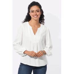 Schlupfbluse Inspirationen, Damen, Gr. 40, ecru, 100% Viskose, unifarben, V-Ausschnitt, Blusen Schlupfbluse