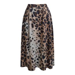 Smith & Soul Midirock SMITH & SOUL, Damen, Gr. L, schwarz choc print, Web, Obermaterial: 100% Viskose, gemustert, ca. Mitte Wade, R&ouml;cke, mit Allover-Print