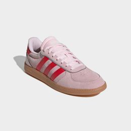 Sneaker adidas Sportswear "BREAKNET SLEEK", Damen, Gr. 37, clear pink, pure ruby, gum10, Leder, Synthetik, Schuhe Sneaker