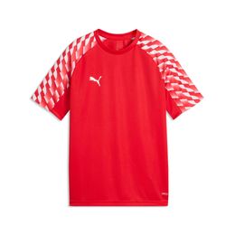 Trainingsshirt Puma "TEAMLIGA26 JERSEY JR", Kinder, Gr. 128, Puma rot, Puma wei&szlig;, Puma rot, Interlock, Obermaterial: 100% Polyester, mehrfarbig, regular fit normal, Rundhals, Shirts, Kurzarm, sportlicher Stil, f&uuml;r Fu&szlig;ball, atmungsaktiv
