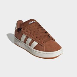 Sneaker adidas Sportswear "GRAND COURT ALPHA", Damen, Gr. 36, dusky bronze, sanftes wei&szlig;, gum 3, Leder, Textil, Schuhe Sneaker, inspiriert vom Design des adidas campus 00
