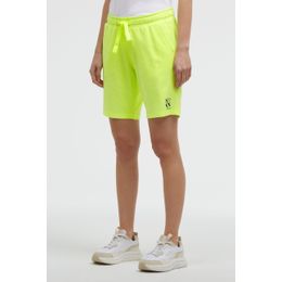 Sporthose SOCCX, Damen, Gr. L, Normalgr&ouml;&szlig;en, electric lemon, Sweatware, Material: 50% Baumwolle, 50% Polyester, bedruckt, regular fit kurz, Hosen Sporthose, mit Elastikbund und Kordel