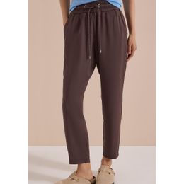 Stoffhose Cecil, Damen, Gr. L, L&auml;nge 28, braun cacao, Stoff, 100% Viskose, unifarben, loose fit kn&ouml;chelfrei, Hosen Stoffhose, im Loose Fit