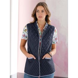 Steppweste Classic Basics, Damen, Gr. 44, blau (marine), 100% Polyester, gemustert, mehrfarbig, unifarben, Westen Steppweste