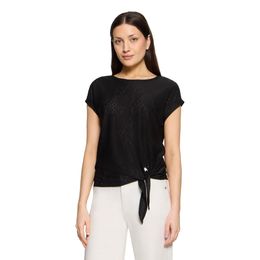 BETTY & CO Kurzarmshirt BETTY & CO "Damen mit Struktur", Damen, Gr. L, schwarz, Obermaterial: 95% Polyester, 05% Elasthan, loose fit normal, Rundhals, Shirts