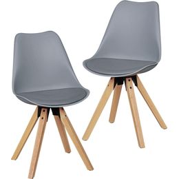 Wohnling 2er Set Esszimmerstuhl LIMA WL5.023 grau