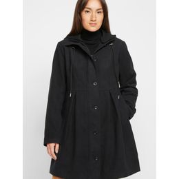 Kurzmantel Inspirationen, Damen, Gr. 38, schwarz, 100% Polyester, unifarben, unifarben mit Farbeinsatz, unifarben mit Farbeins&auml;tzen, M&auml;ntel Kurzmantel