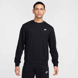 Sweatshirt Nike Sportswear "M NK CLUB FT CREW", Herren, Gr. L, schwarz, wei&szlig;, Jersey, Obermaterial: 80% Baumwolle, 20% Polyester, normal, Rundhals, Sweatshirts Sweatshirt, f&uuml;r sportliche Aktivit&auml;ten und Freizeit, sportlicher Stil
