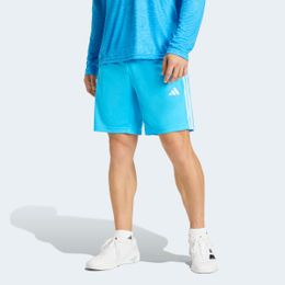 Shorts adidas Performance "WORKOUT ESSENTIALS BASE 3-STREIFEN PIKEE-, 23 CM", Herren, Gr. L, N-Gr, blau (lucid aquamarine, wei&szlig;, normal, gr.), Obermaterial: 100% Polyester, Hosen Shorts, sportlicher Stil, f&uuml;r sportliche Aktivit&auml;ten, aus Polyester
