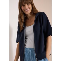 Cardigan Cecil, Damen, Gr. L (42), universal blau, Stoff, 49% Polyester, 45% Baumwolle, 6% Elasthan, unifarben, normal normal, ohne Ausschnitt, abgesteppt, Strickjacken