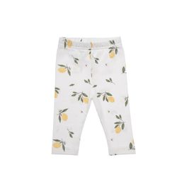 Leggings Liliput "Zitrone", M&auml;dchen, Gr. 110/116, EURO-Gr&ouml;&szlig;en, wei&szlig;, 100% Baumwolle, bedruckt, Hosen Leggings, mit elastischem B&uuml;ndchen