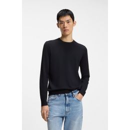 Strickpullover Hugo "San Cody", Herren, Gr. L, navy410, Strick, Obermaterial: 72% Viskose, 28% Polyester, unifarben, regular fit normal, Rundhals, B&uuml;ndchen, Pullover Strickpullover, Rundhalsausschnitt, Viskosemix, Regular Fit