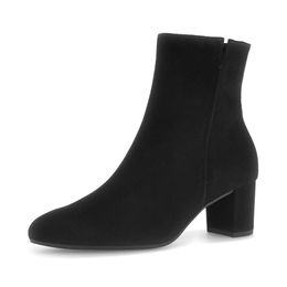 Stiefelette Gabor, Damen, Gr. 38, schwarz, Ziegenveloursleder, unifarben, Schuhe Stiefelette, Blockabsatz, Businessstiefelette in schmaler Form