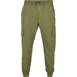 Cargohose Urban Classics "Urban Classics Herren Military Jogg Pants", Herren, Gr. 5XL, US-Gr&ouml;&szlig;en, newolive, 100% Baumwolle, unifarben, normal, Hosen Cargohose