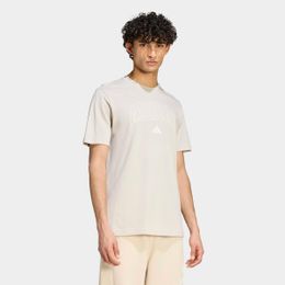 T-Shirt adidas Sportswear "COLLEGIATE LINEAGE GRAFIK", Herren, Gr. M, wonder aluminium, Obermaterial: 100% Baumwolle, normal, Rundhals, Shirts T-Shirt
