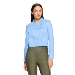 BETTY & CO Jackenblazer BETTY & CO "Damen mit Stehkragen", Damen, Gr. 34, hellblau, Obermaterial: 95% Polyester, 5% Elasthan. Futter: 100% Polyester, tailliert kurz, Blazer, Material