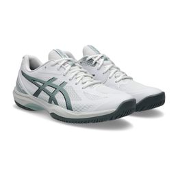 Hallenschuh asics "COURT HUNTER FF", Herren, Gr. 42,5, wei&szlig;, ocean haze, Schuhe Hallenschuh, besonders geeignet f&uuml;r Handball und Volleyball